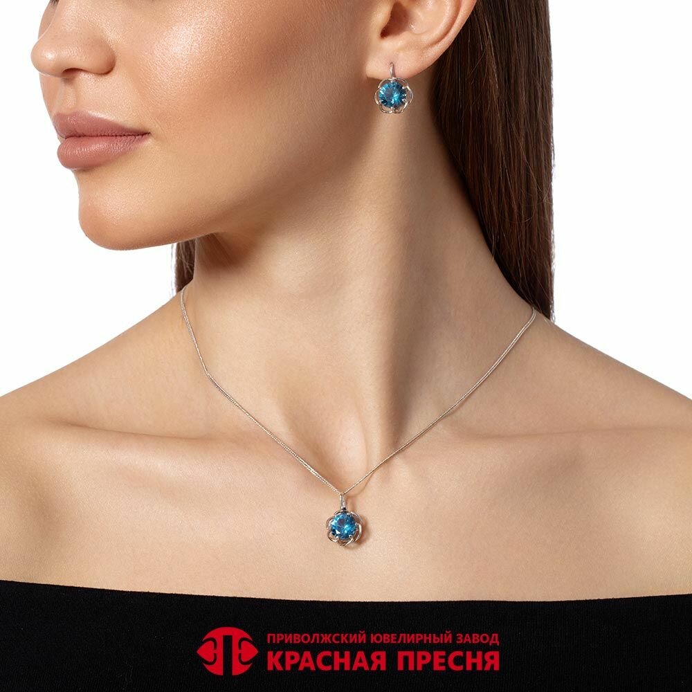 Подвеска для серег Красная Пресня, серебро, 925 проба, шпинель синтетическая