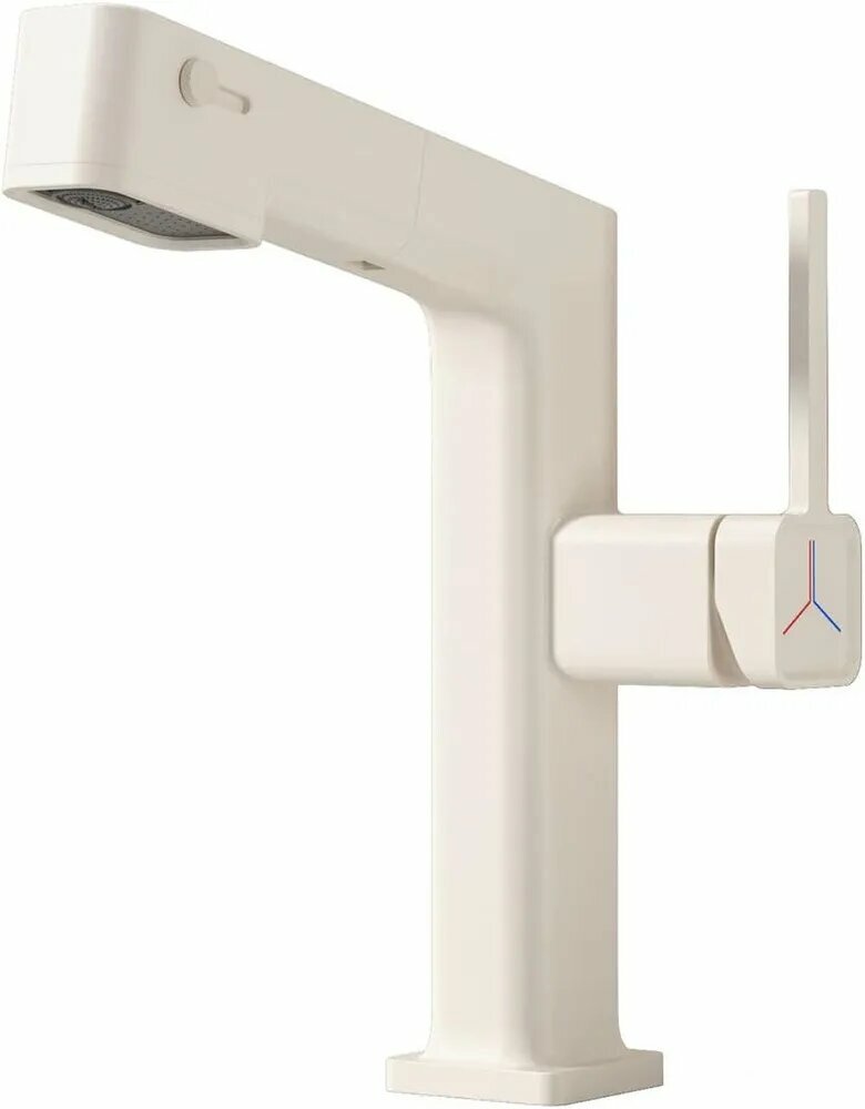 Ванна современная ванная комната с выдвижным распылителем, светодиодным цифровым дисплеем, смесителем для раковины в ванной комнате.