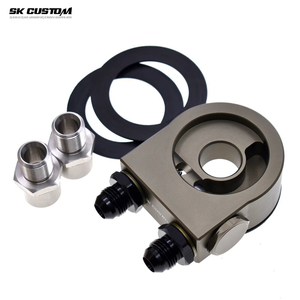 Адаптер масляного радиатора, автомобильный универсальный фильтр, модификация масляного охлаждения, сэндвич-пластина, адаптер термостата 73-83 ° /80-90 ° АН10/8 90 degrees AN10