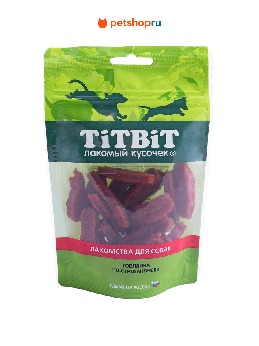 TiTBiT Лакомство для собак Золотая коллекция Говядина по-строгановски, 80г