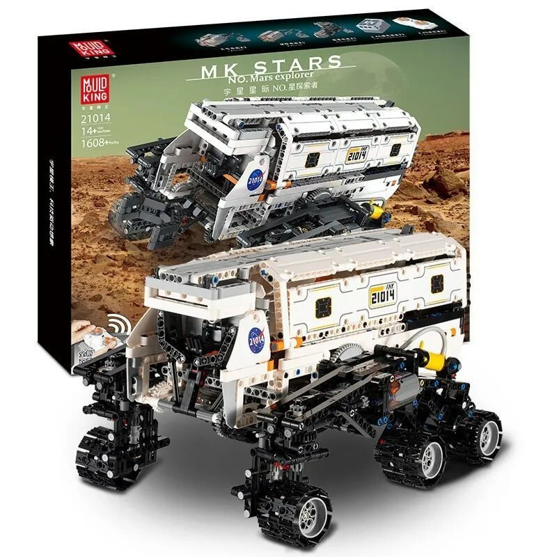 Конструктор Mould King 21014 Космический исследователь ровер марсоход, 1608 дет, с ДУ, белый