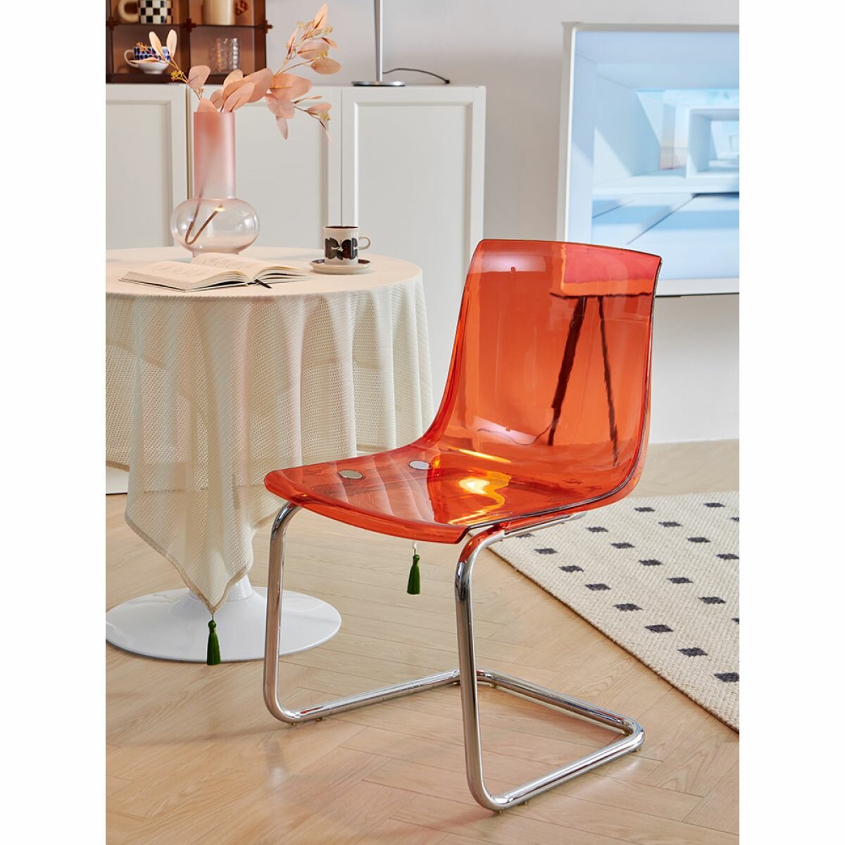 Прозрачный обеденный стул, акриловый обеденный стул