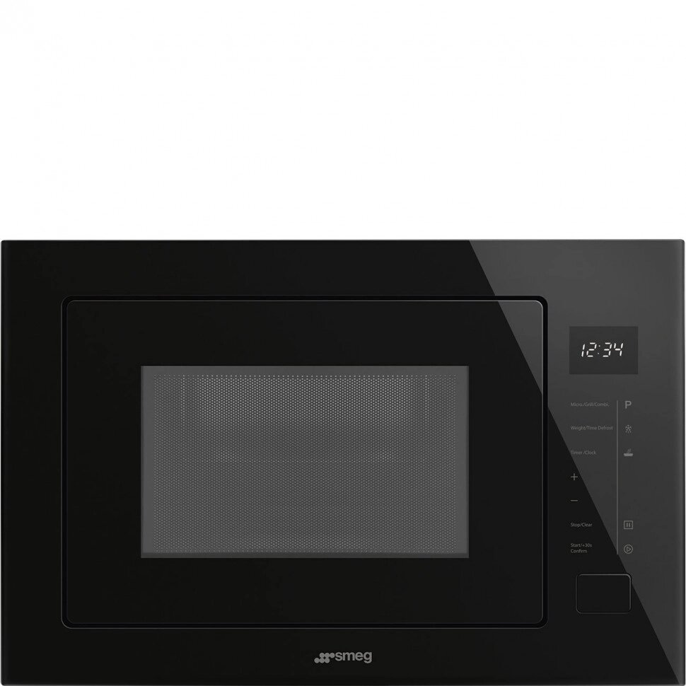 Микроволновая печь Smeg FMI025B3, гриль, сенсорные переключатели, 25 л, чёрная