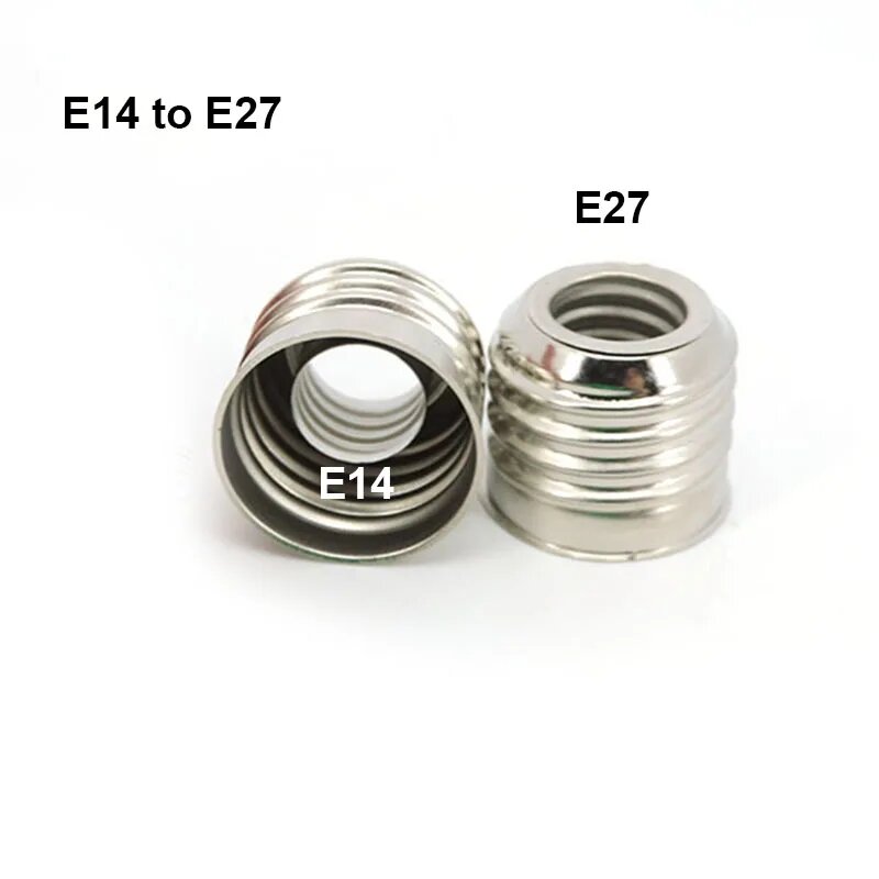 Преобразователь E14 на E27 на E14 белый E14 to E27 metal, 1pcs