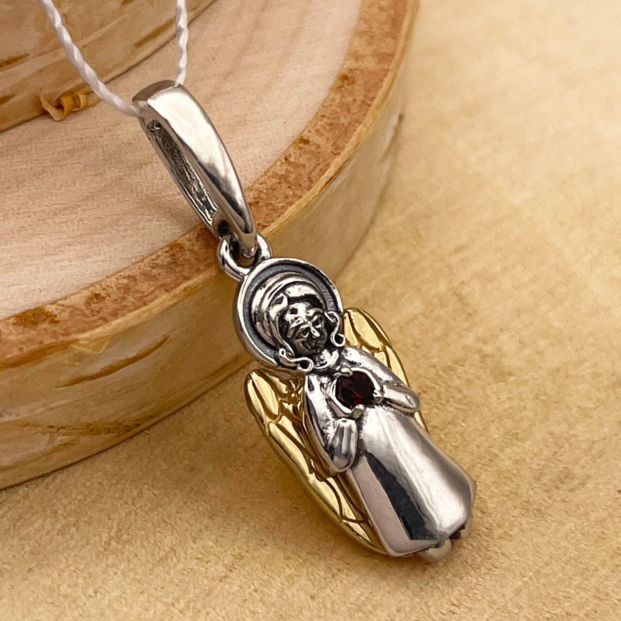 Подвеска, серебро, 925 проба, чернение, оксидирование, золочение, фианит