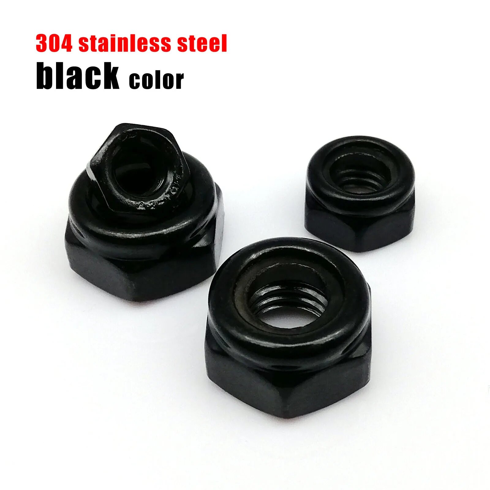 2/10/25 шт. DIN985 M2 M2.5 M3 M4 M5 M6 M8 M10 M12 304 Поверхность из нержавеющей стали Черная нейлоновая контргайка Шестигранная нейлоновая вставка Самоконтрящаяся гайка