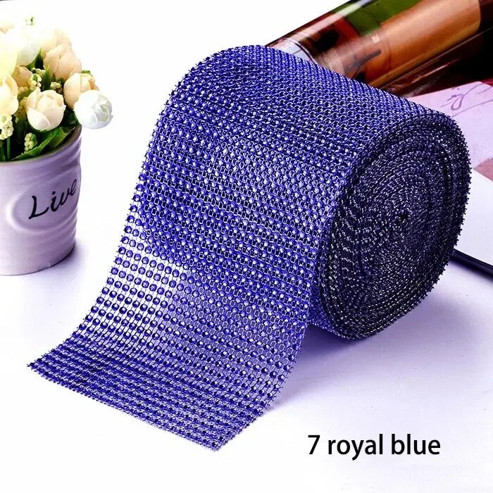 Лента со стразами royal blue, синяя, 7 royal blue