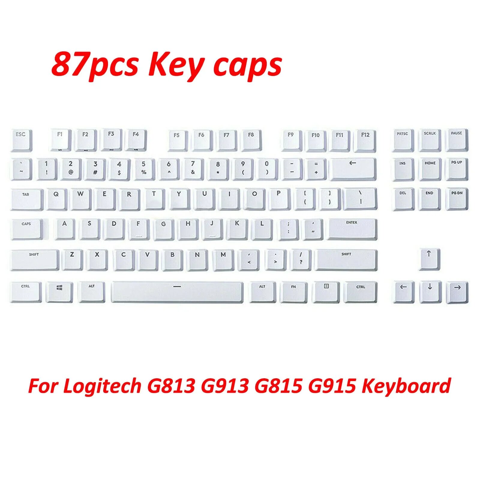 Полный набор колпачков PHTY для Logitech G512, G413, G813, G815, G913, G915 G913 GT915TKL white