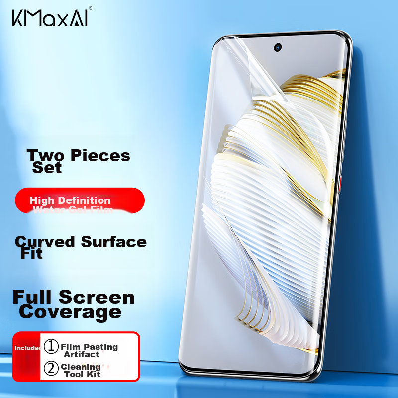 KMaxAI Гибкая пленка для экрана Honor 80/OPPO A1 Pro/Huawei Nova 10 из гидрогеля, изогнутая, полная защита,