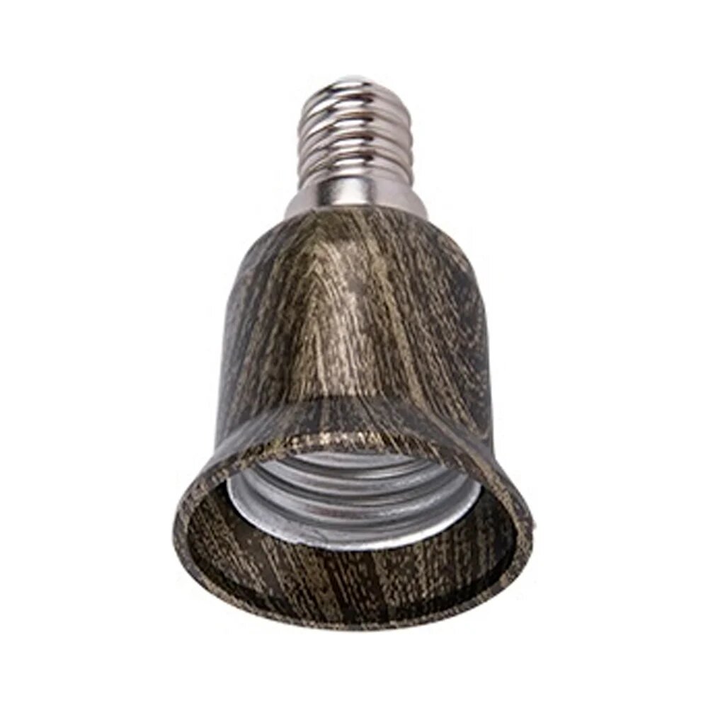 Переходник Ecola Base с цоколя E14 на E27, черненая бронза, пластиковый корпус, универсальный световой адаптер для ламп