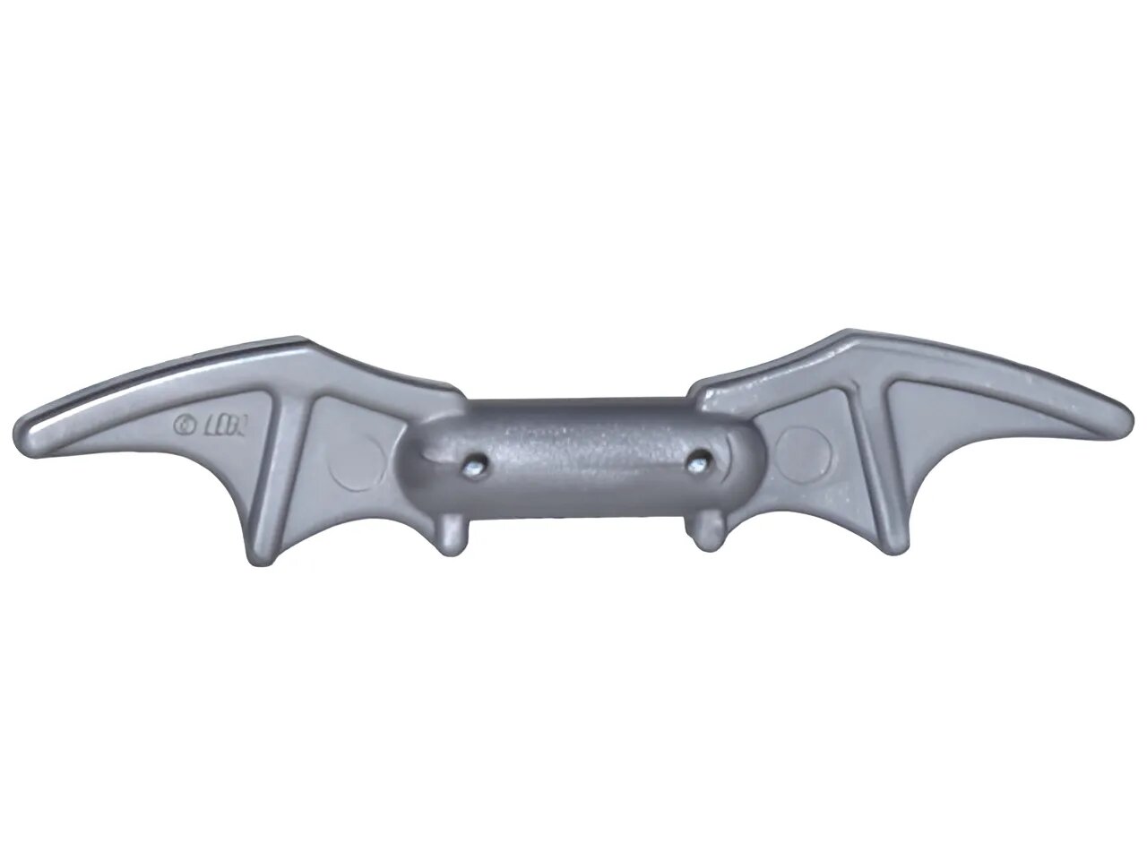 Деталь LEGO Оружие Lego Minifigure, Weapon Batman Batarang (2 Bat Wings with Bar in Middle) 98721 (55707c) Flat Silver U