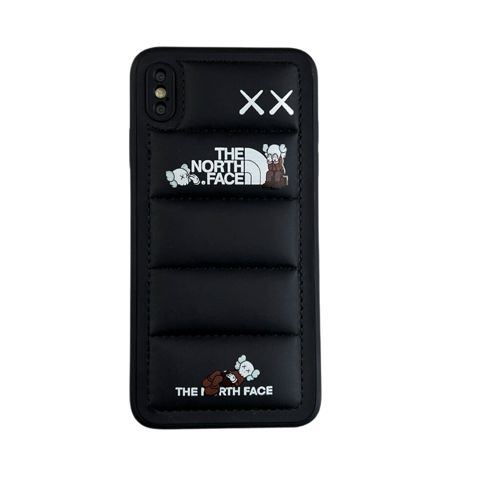 Чехол для iPhone XS Max черный силиконовый дутый пуховик North Face