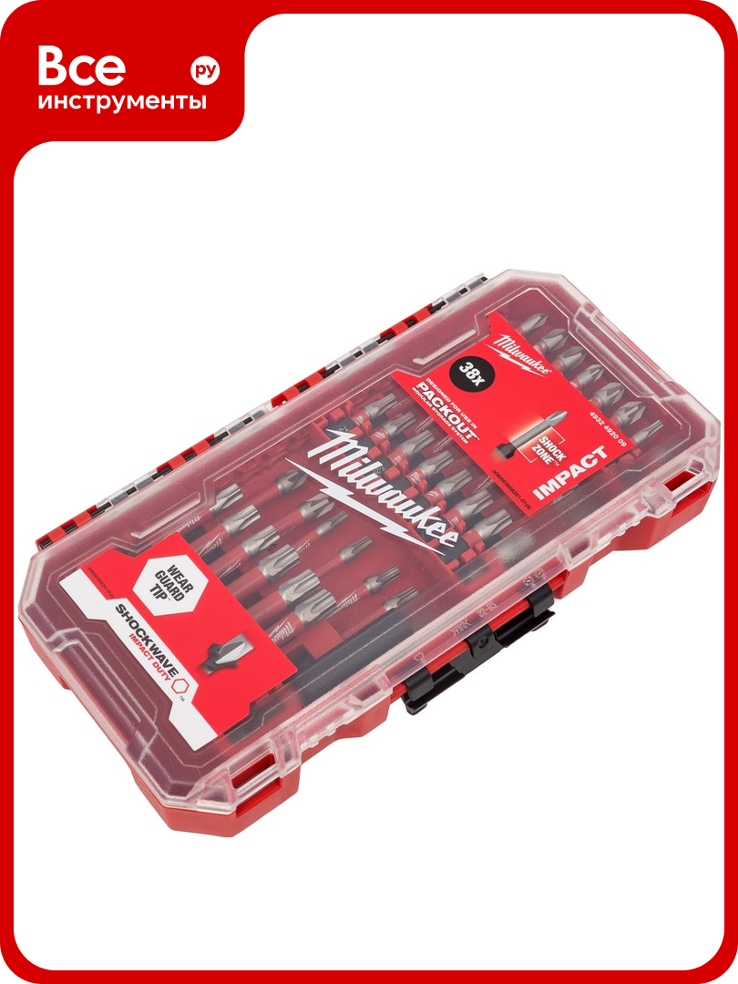 Набор бит SHOCKWAVE 38 предметов Milwaukee 4932492009