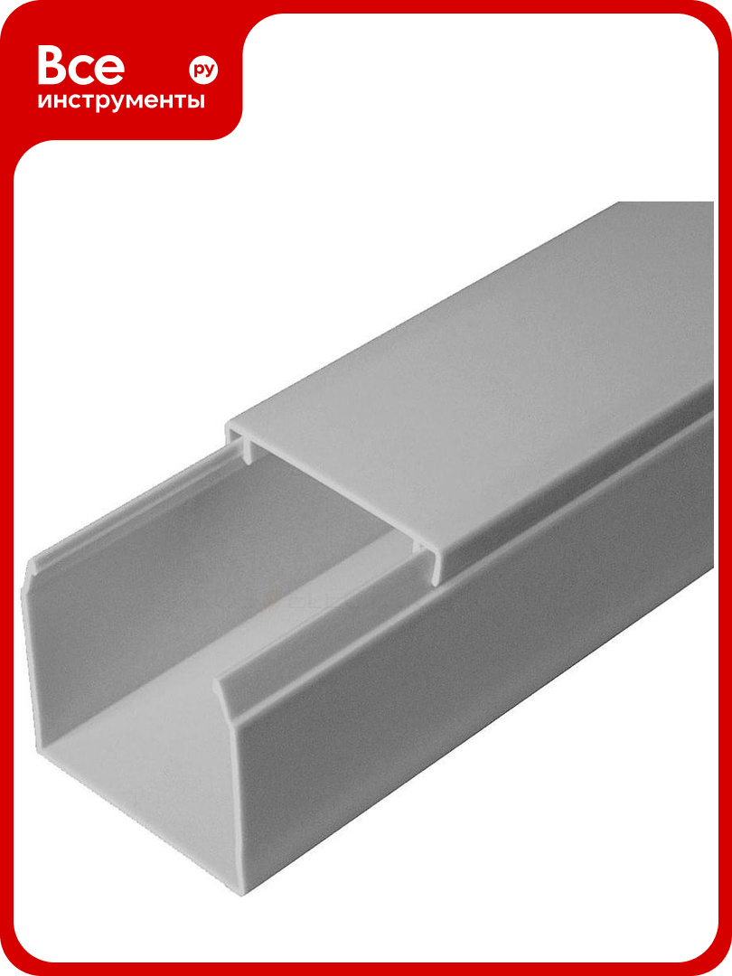 Кабель-канал Промрукав серый RAL 7035 2-й замок в п/э 100х60 2м PR03.0082, пластиковая