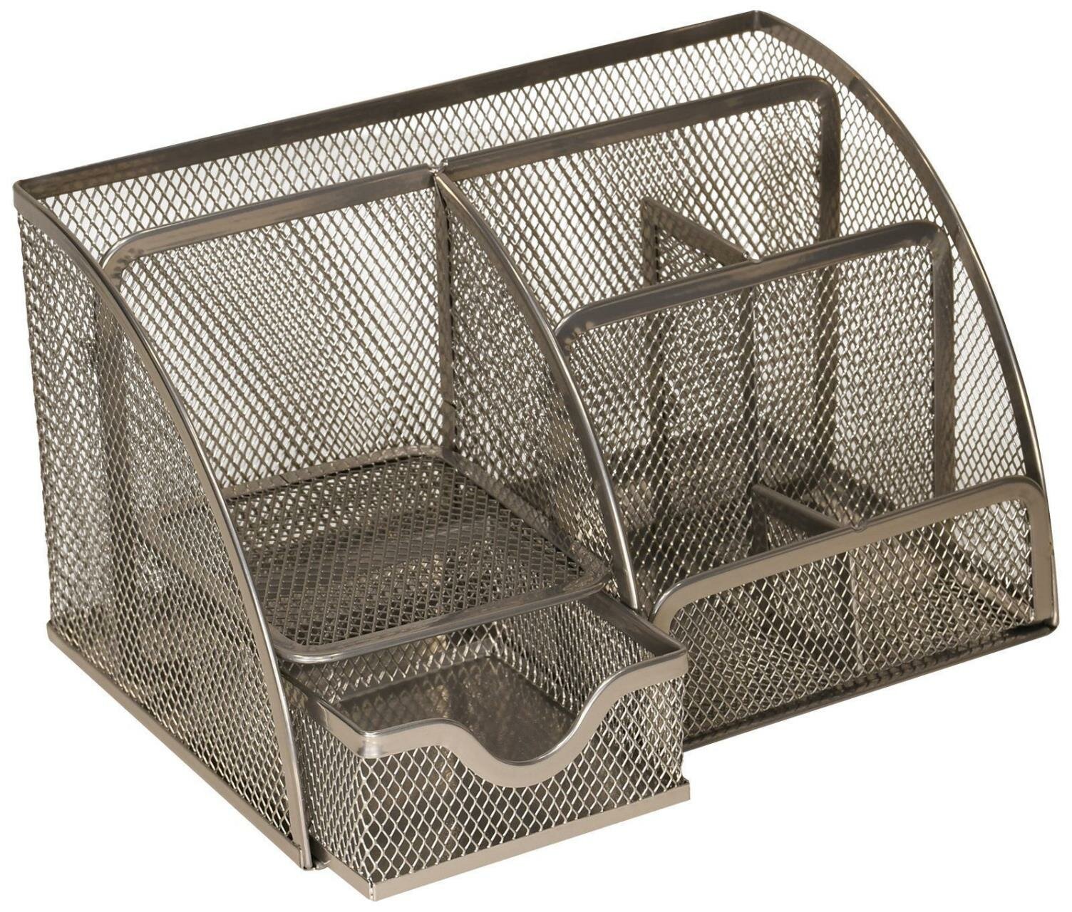 Подставка для канцелярских принадлежносте INFORMAT 7 отделени, 125х220х140 мм, серебро металл