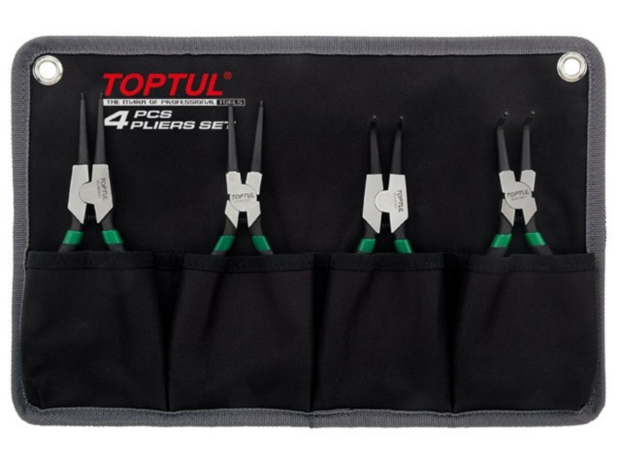 Набор съемников стопорных колец TOPTUL GPAQ0401 4 штуки на полотне