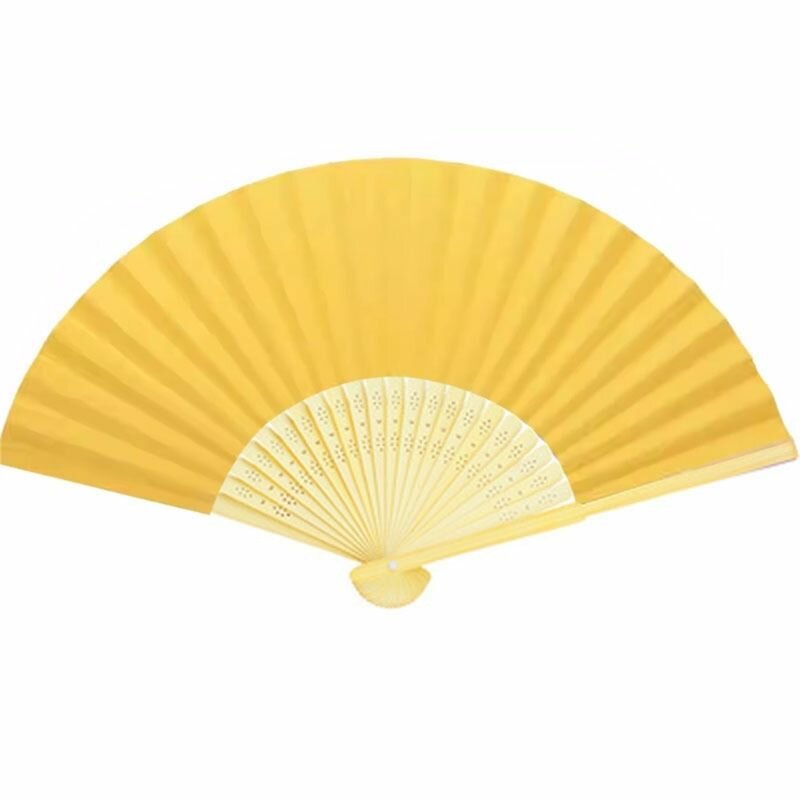 5 пустых цветных складных вееров, детских вееров для рисования, сделай САМ-желтый