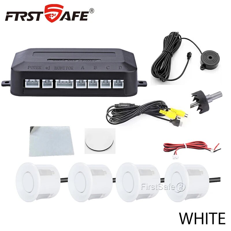 FirstSafe парктроник 4 датчика, белый, KZ-033-WHITE