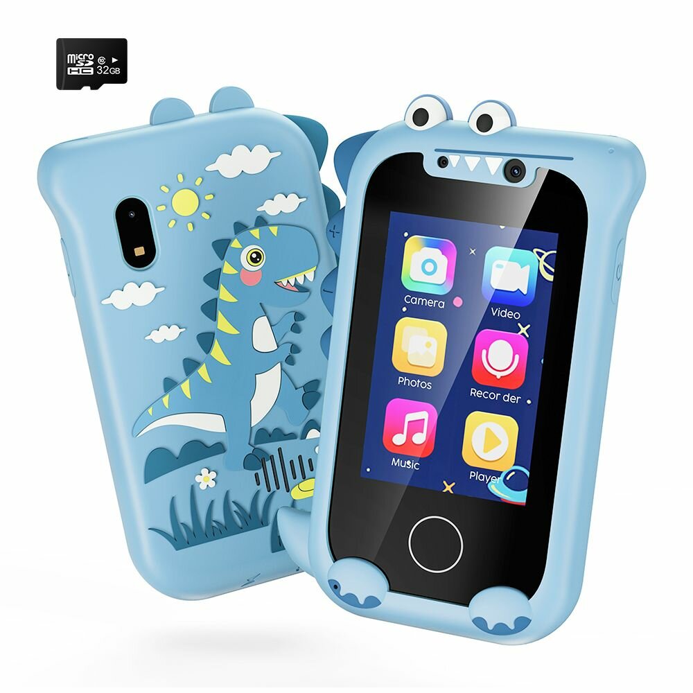 Детский игрушечный смартфон с SD-картой 512 ГБ, музыкальный плеер и игры-головоломки, сенсорный экран, игрушечный телефон для дня рождения и детских поездок