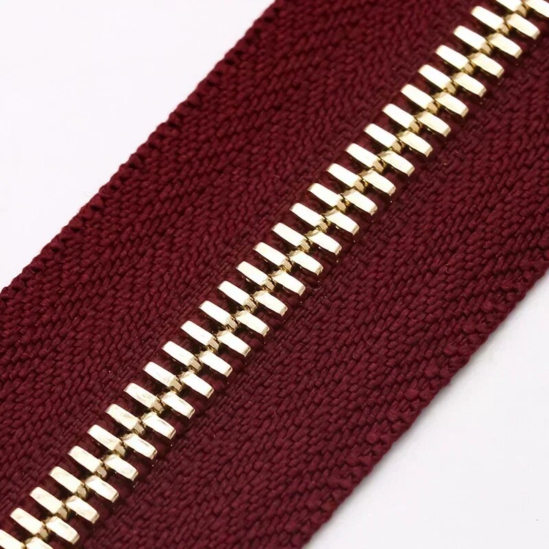 Двойные металлические молнии Meetee 1/2/3 ярда Бордовый, G179-Gold, 1Yard