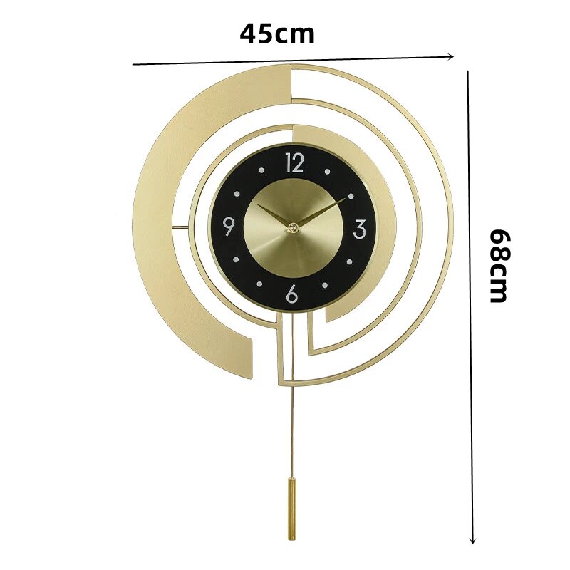 Большие роскошные настенные часы с маятником, креативный дизайн, настенный декор, подвесные часы для гостиной, ванной комнаты, спальни, золотые бесшумные часы, Clock