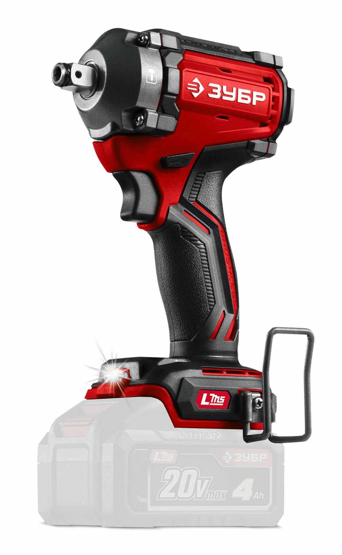 Бесщеточный ударный гайковерт ЗУБР 20 В, 350 Н м, без АКБ (LMS) ГБУ-350