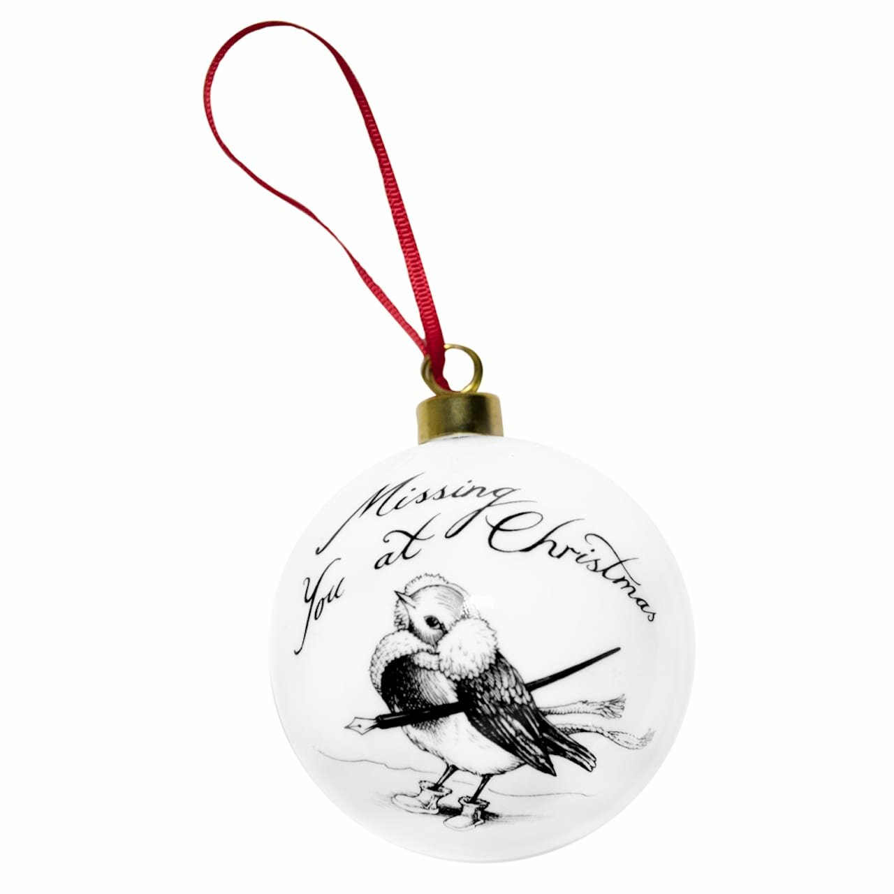 Елочный шар RORY DOBNER MOUSE IN SLEIGH, фарфор, 8см, дизайнерский