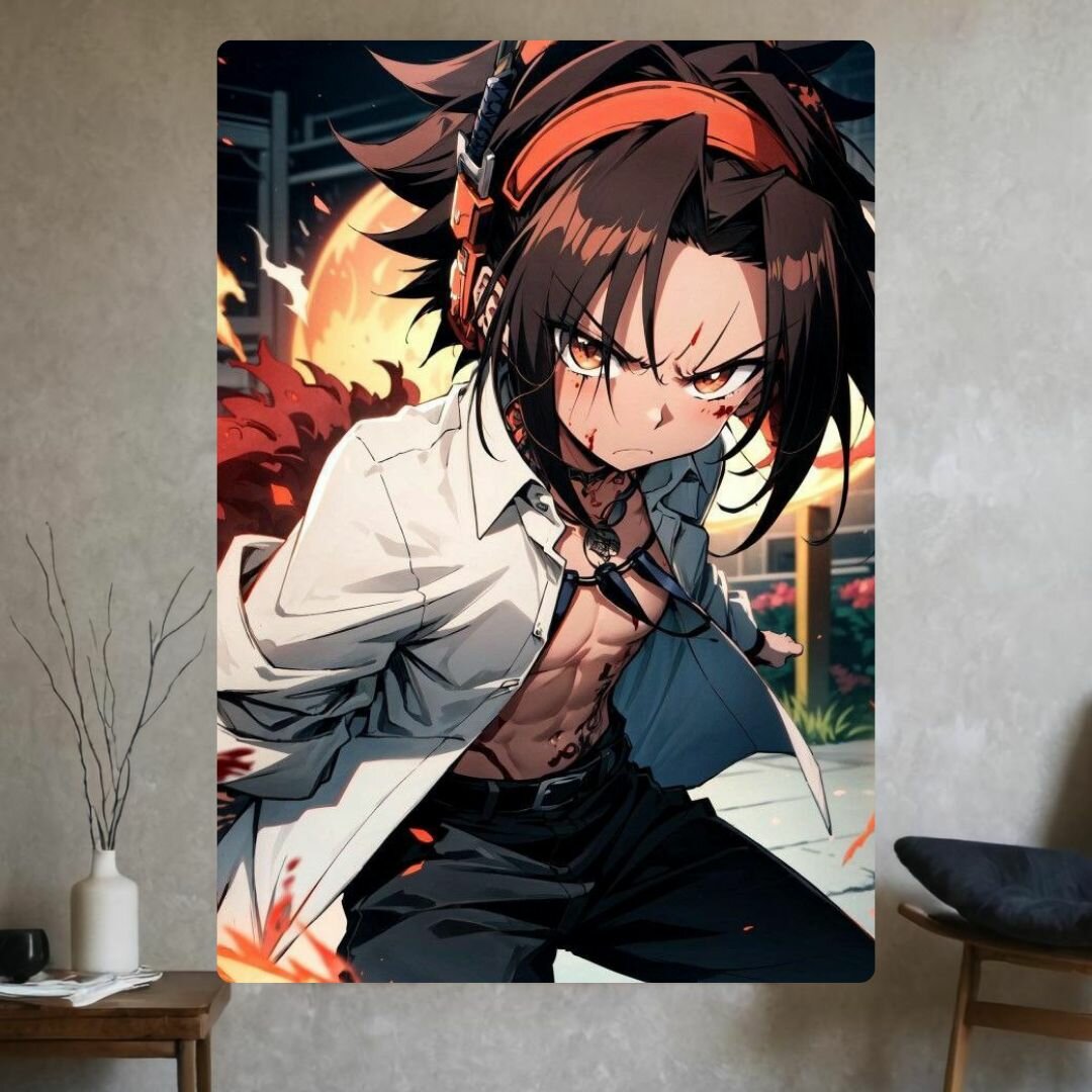Картина на металле (аниме - Shaman King) Йо Асакура,20*30см
