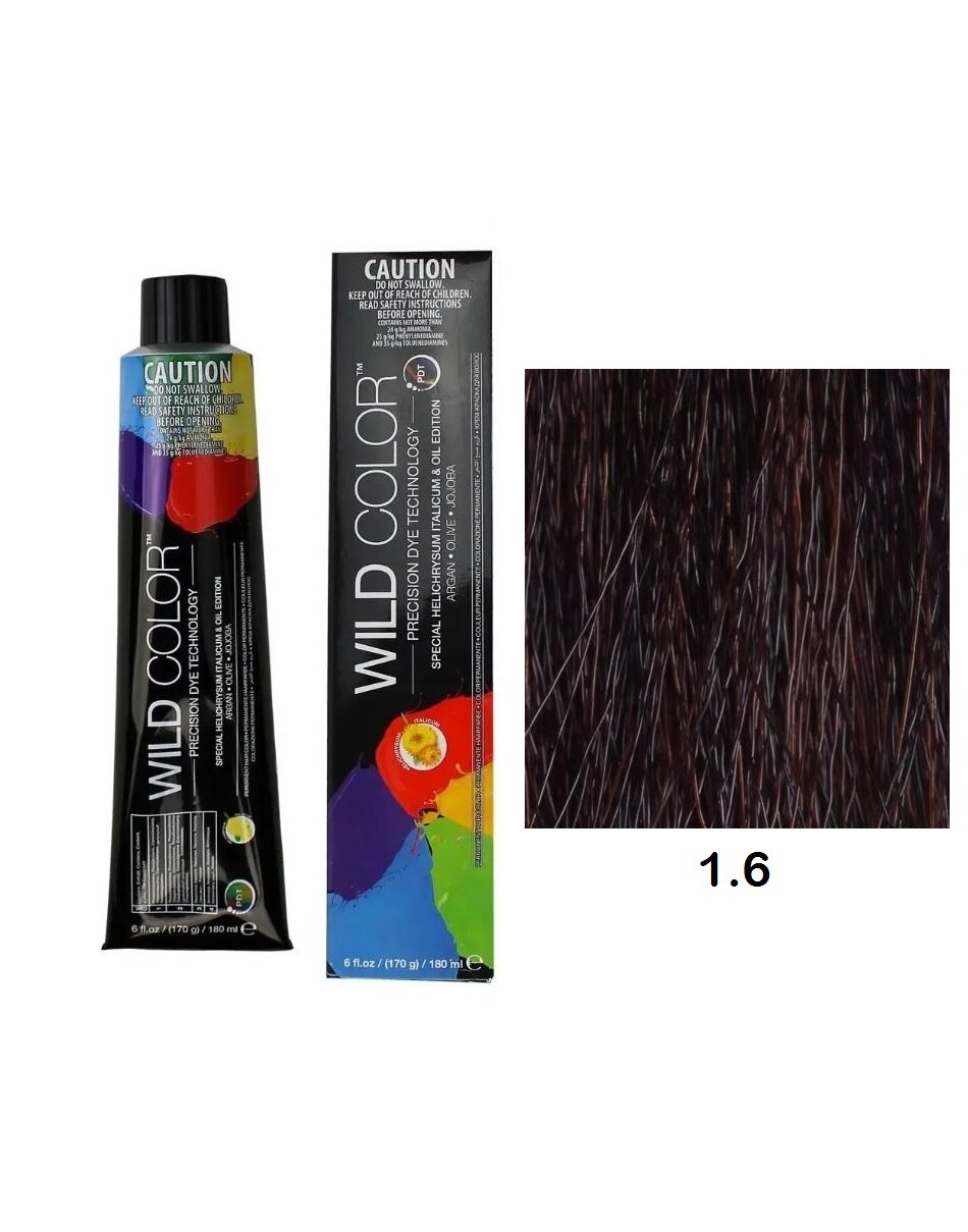 Wild Color Стойкая краска для волос 180 мл - Wild Color 1.6 1R Черный красный