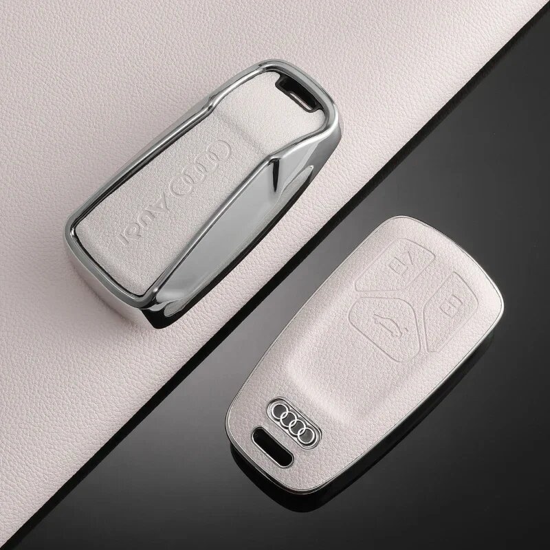 Модный чехол из ТПУ для автомобильного смарт-ключа с дистанционным управлением, аксессуары для автостайлинга для Audi A4 B9 A5 A6 8S 8W Q5 Q7 4M S4 S5 S7 TT RS B-white