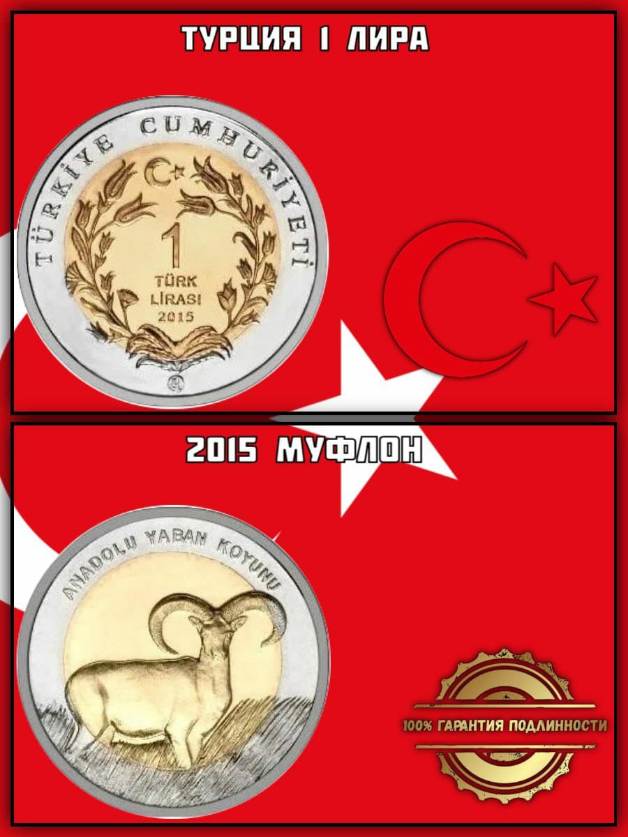 Турция 1 лира, 2015 Муфлон