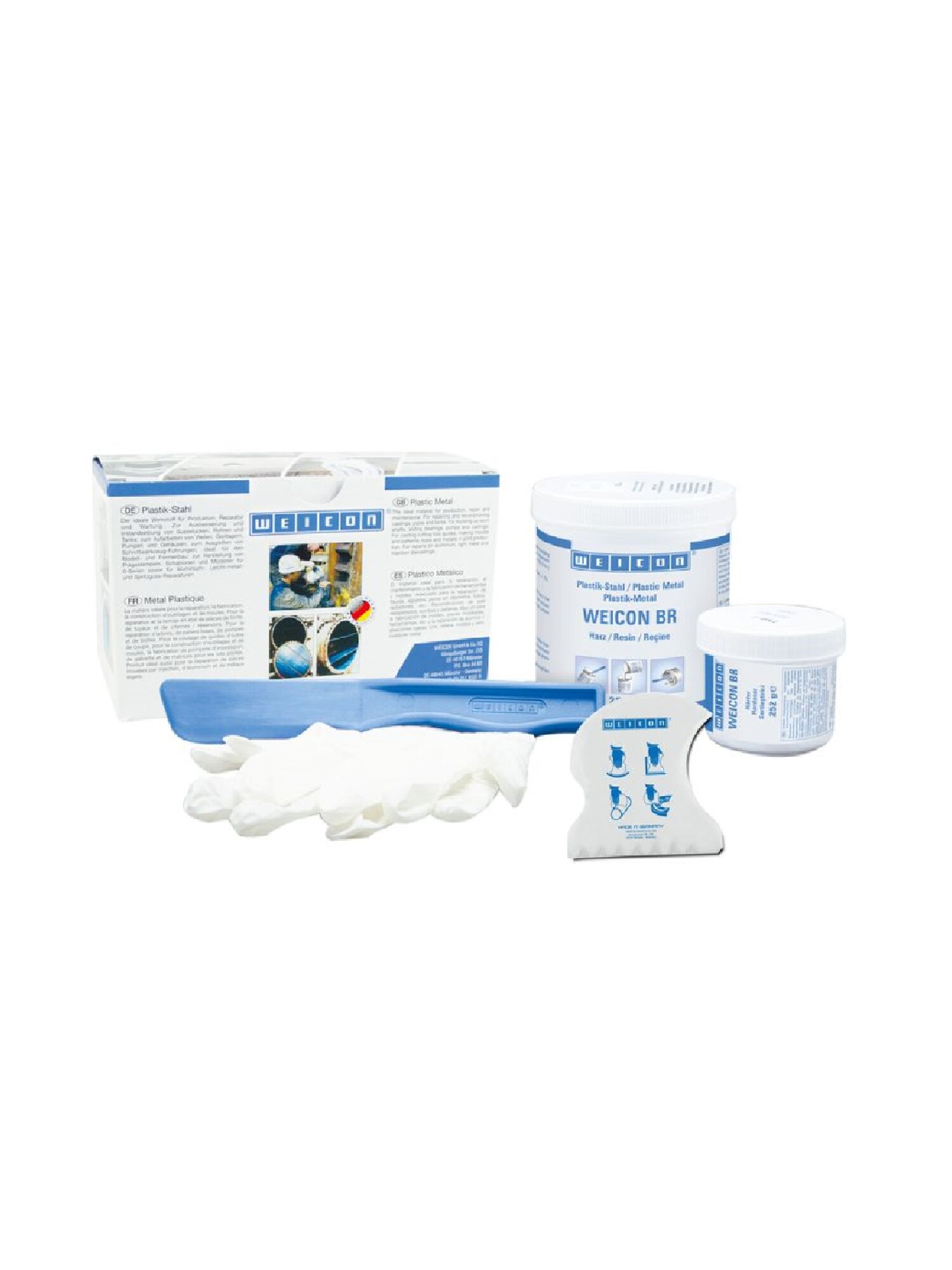 Эпоксидная смола с бронзовым наполнением, WEICON BR, пастообразная, 0,5 кг