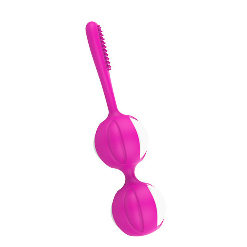 Тренажер кегеля двойной на фиолетовой сцепке со смещенным центром, 3 см