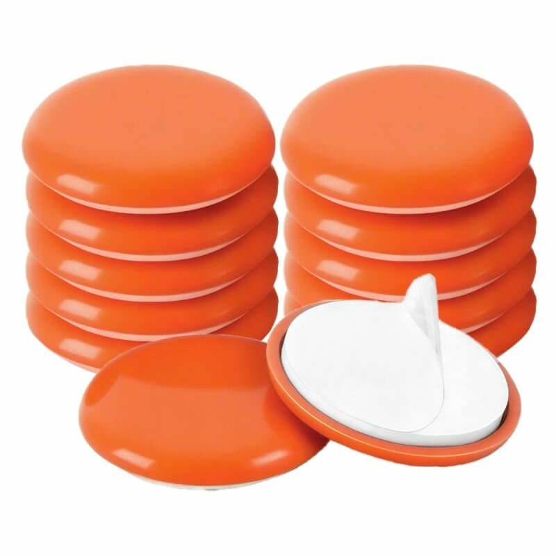 12шт, 25мм самоклеящийся коврик для ног мебельный стула скользящий коврик-оранжевый