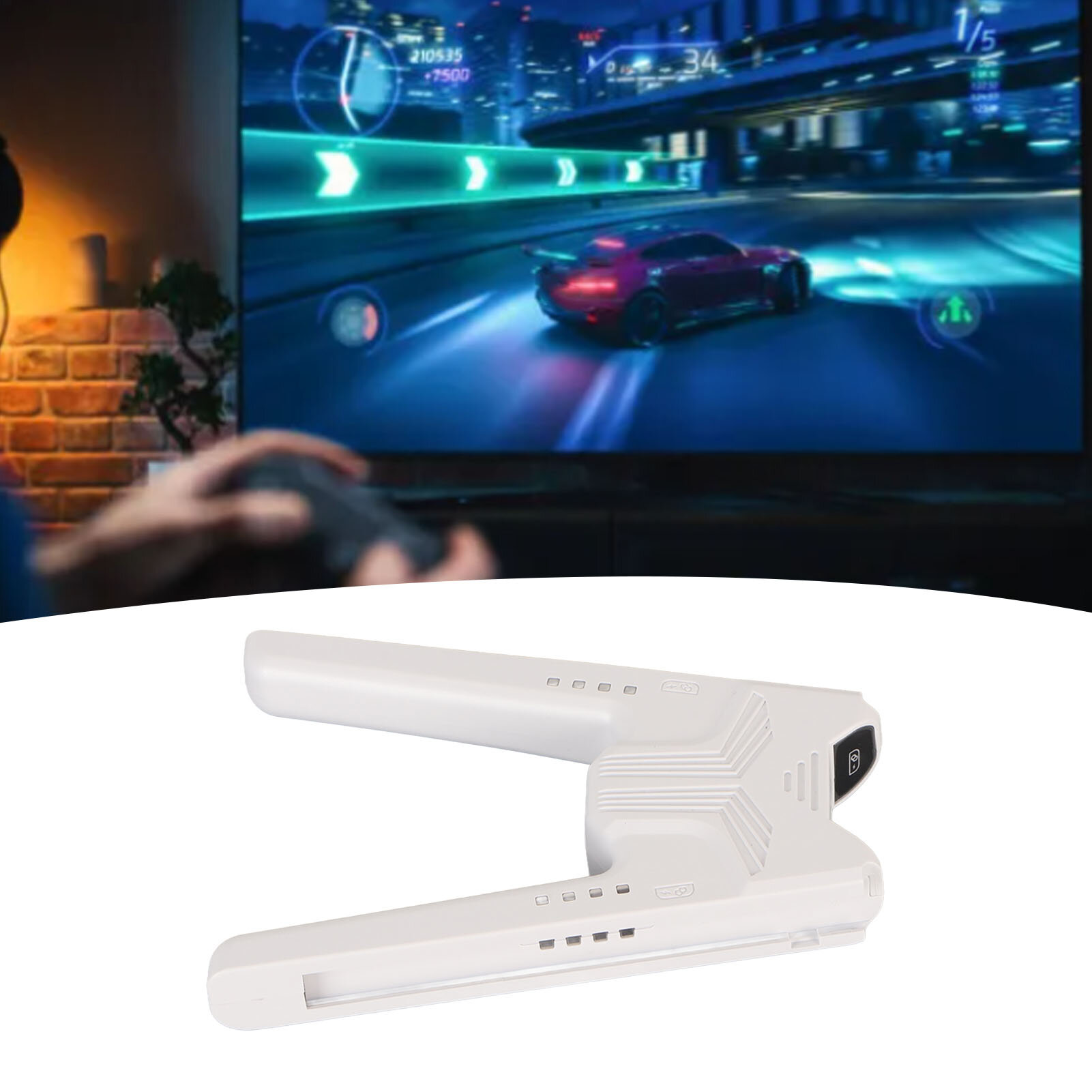 Зарядное рукоятное устройство для Switch Joy Con и Switch OLED с индикатором LED, высокой эффективностью, интерфейсом Type C, белое, заряжает 2 контроллера одновременно