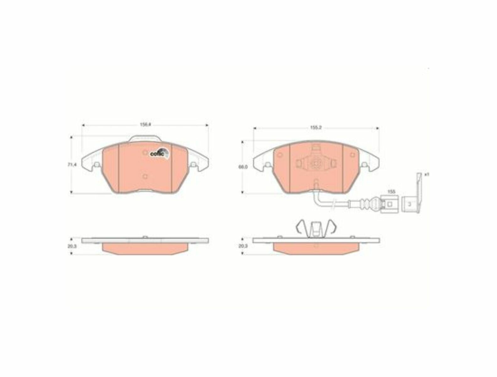 Колодки Пер. skoda Rapid 12=>/Audi A3 03-12(Trw Gdb1550)