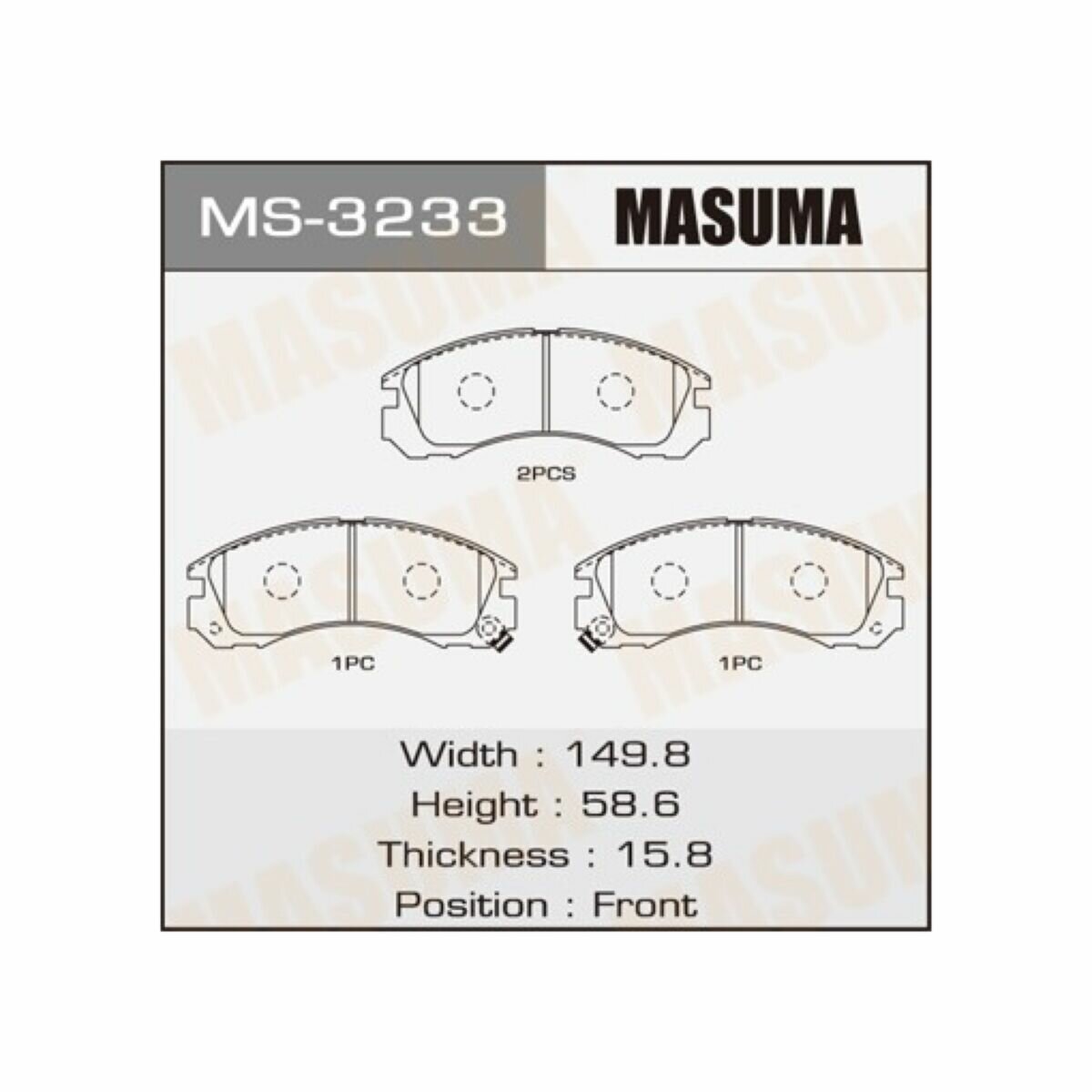 Колодки Тормозные Mitsubishi Lancer 08-12(Masuma Ms-3233)