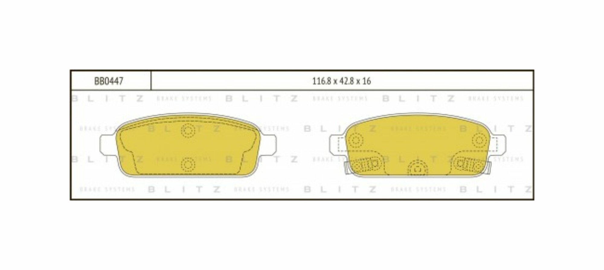 Колодки Зад. chevrolet Cruze 09=>/ Opel Astra J, Mokka, Zafira 12=>(Blitz Bb0447)