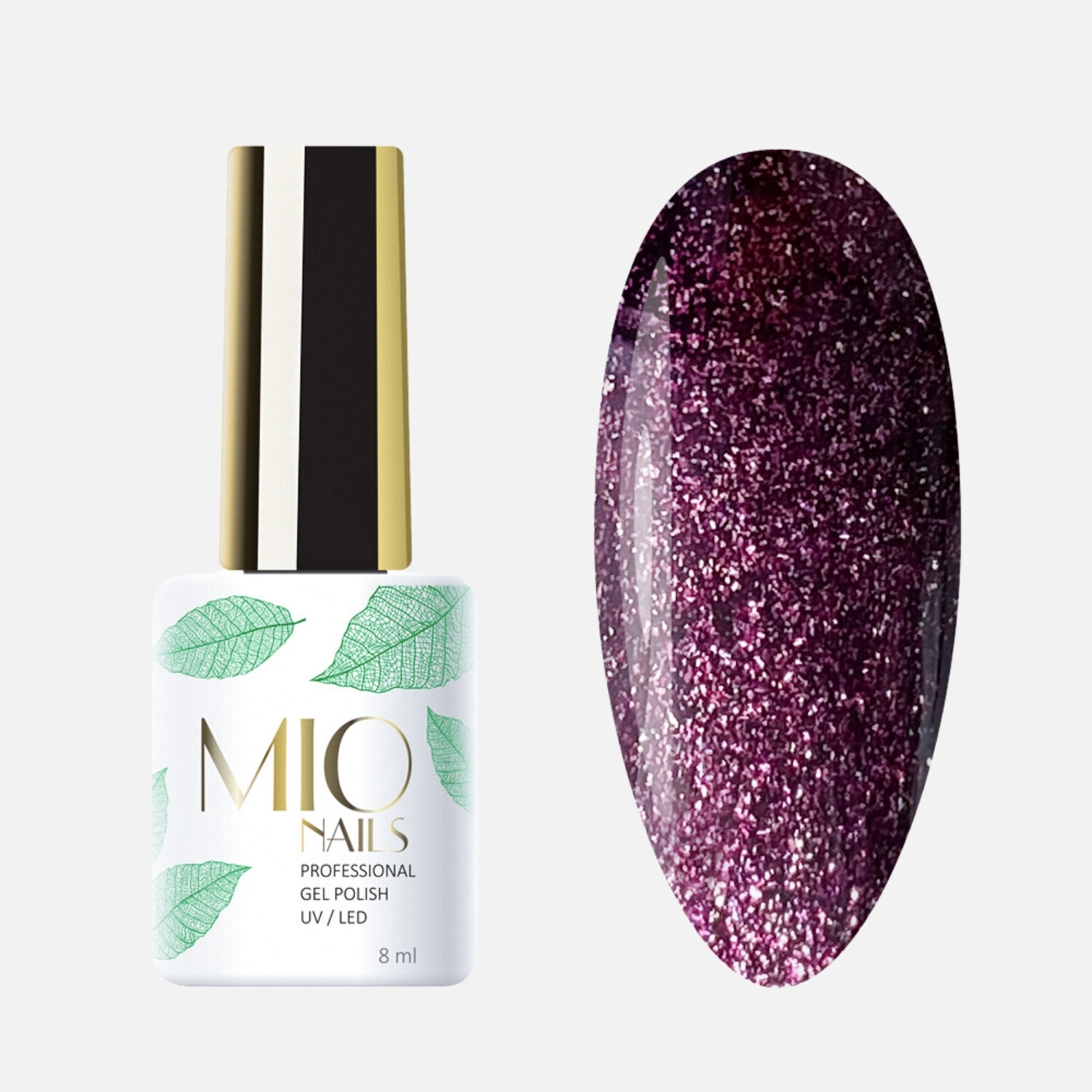 Гель-лак MIO Nails №G-24 Звезда востока 8 мл блестящий тёмно-сливовый оттенок