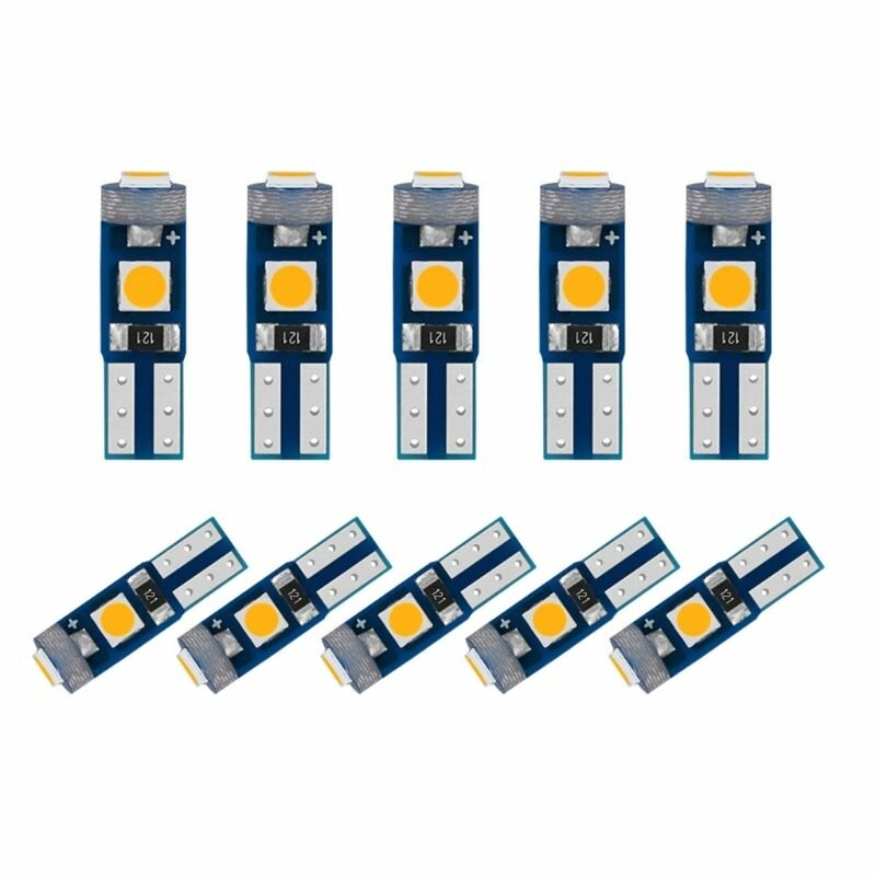 10 шт, подсветка приборной панели автомобиля, кондиционера, индикатор переключения передач-желтый