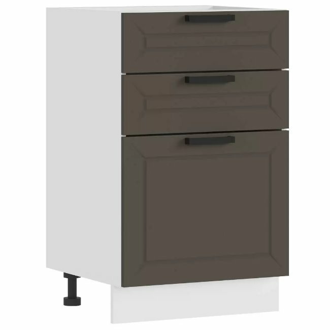 Кухонный напольный модуль, шкаф-тумба с 3 ящиками для кухни 50см - Вулкан (Без столешницы)