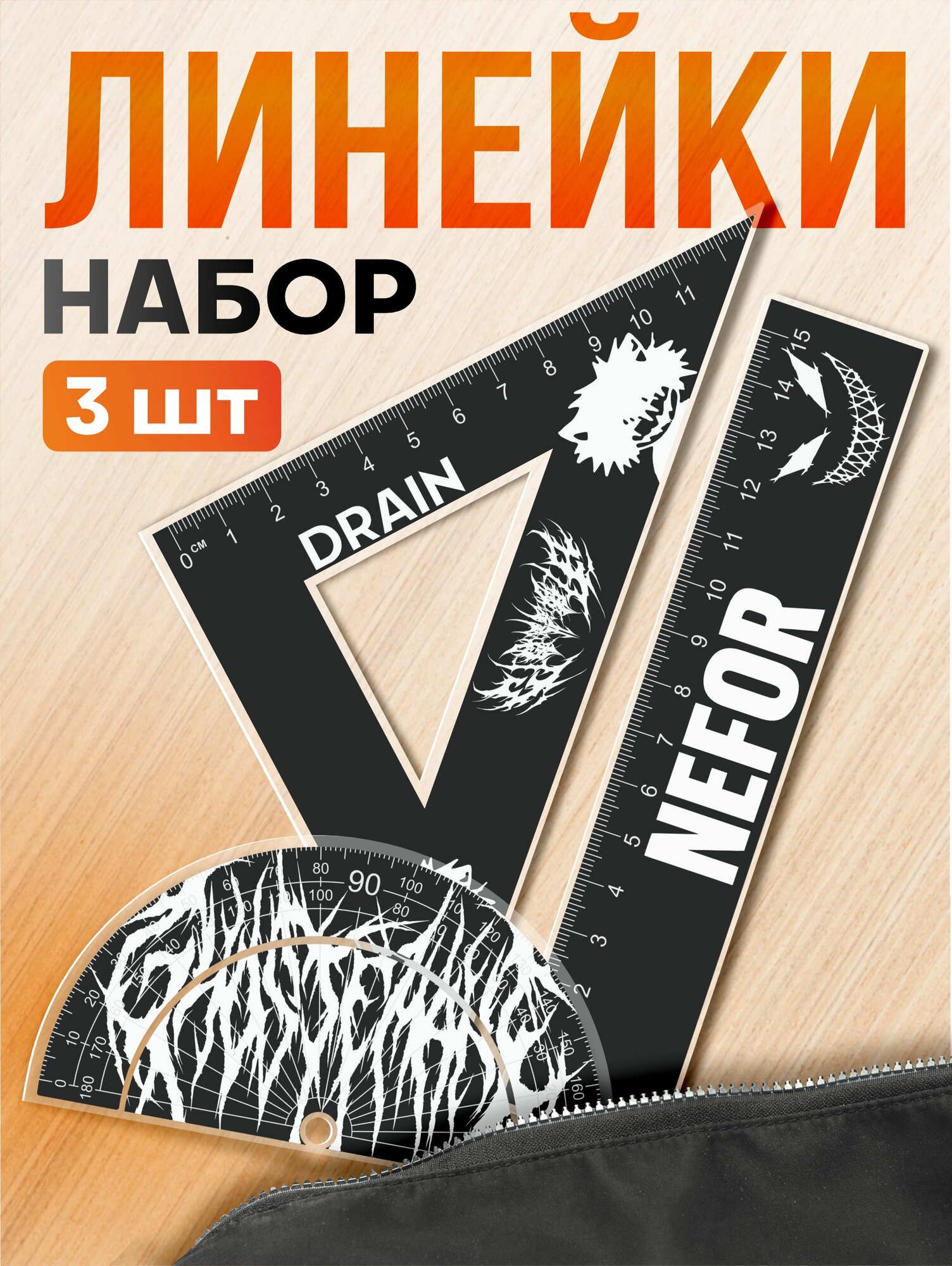 Канцелярия для школы набор линеек Нефор