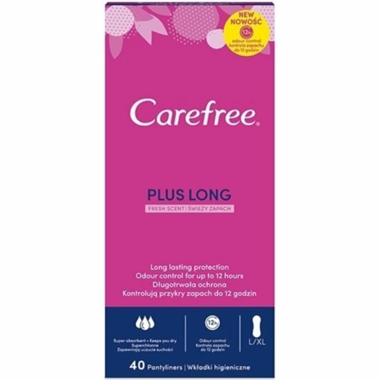 Прокладки гигиенические Carefree Sanitary Pads Plus Long Fresh 40 шт