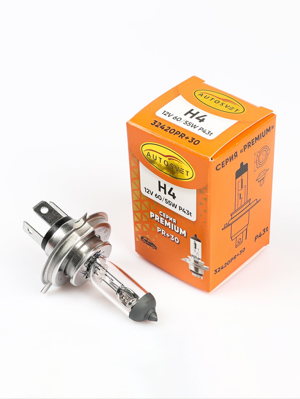 Лампа галогенная Автосвет Premium H4 12V 60/55W, 1
