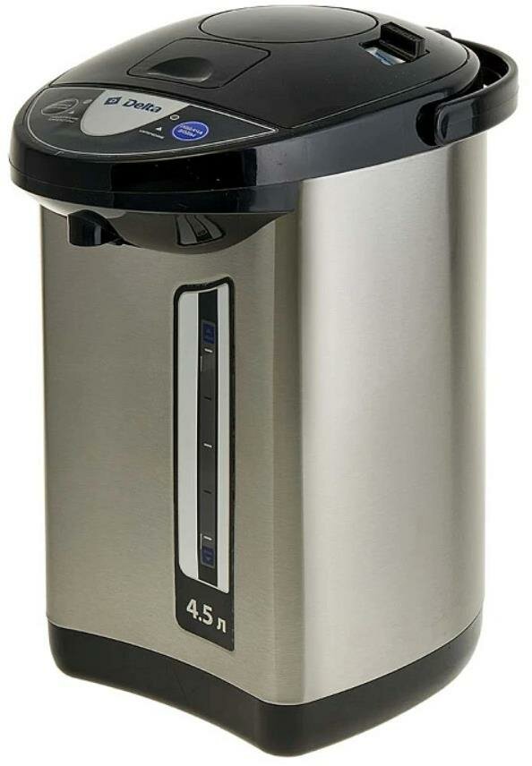 Термопот DELTA DL-3026 объем 4.50 л, мощность 900 Вт, серебристый/серый, черный