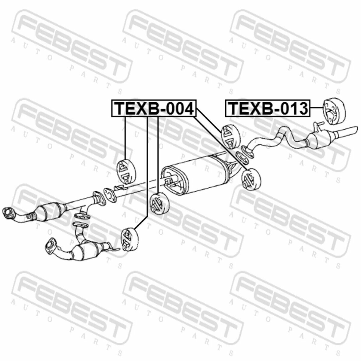 Подушка Крепления Глушителя(Febest Texb-004)