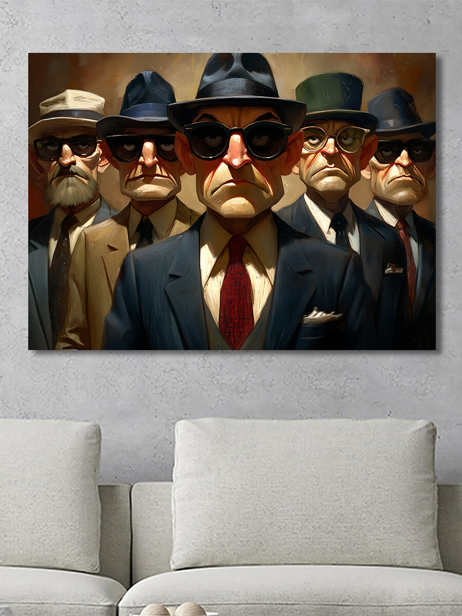 Картина интерьерная - "Гангстеры, мафия", 60х80 см.