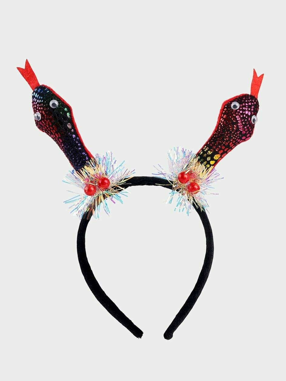 Ободок Сима-ленд "Змеи", текстиль/пластик, 1 шт, черный/красный