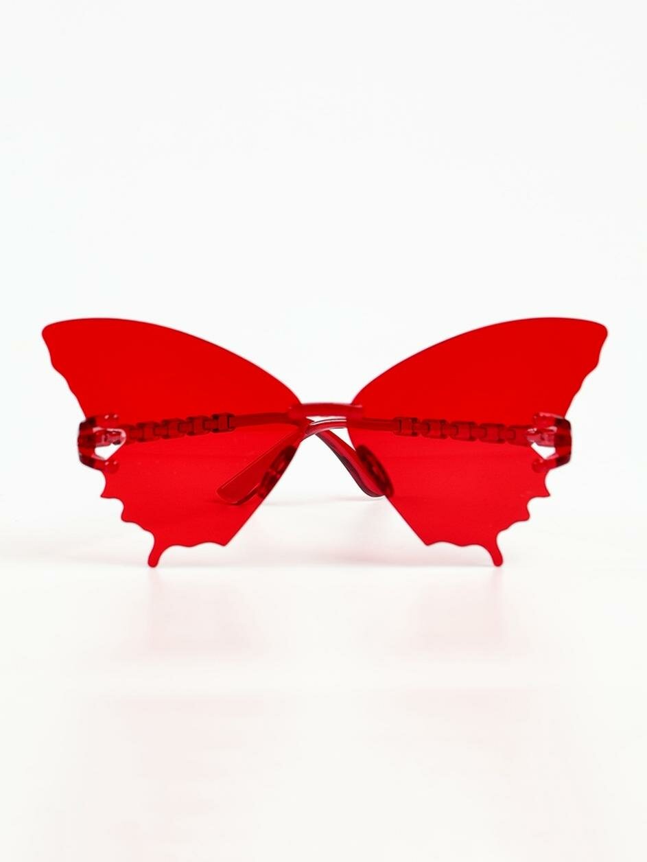 Очки Страна Карнавалия «Бабочка», универсальный, пластик, красный
