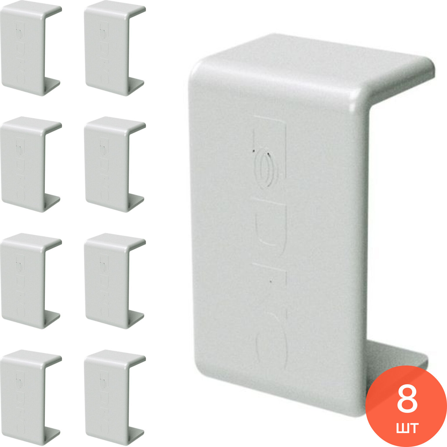 Соединитель для кабель-каналов DKC / ДКС GM на стык, из пластика, белый, 22×10мм, 1шт. / электрика (комплект из 8 шт)